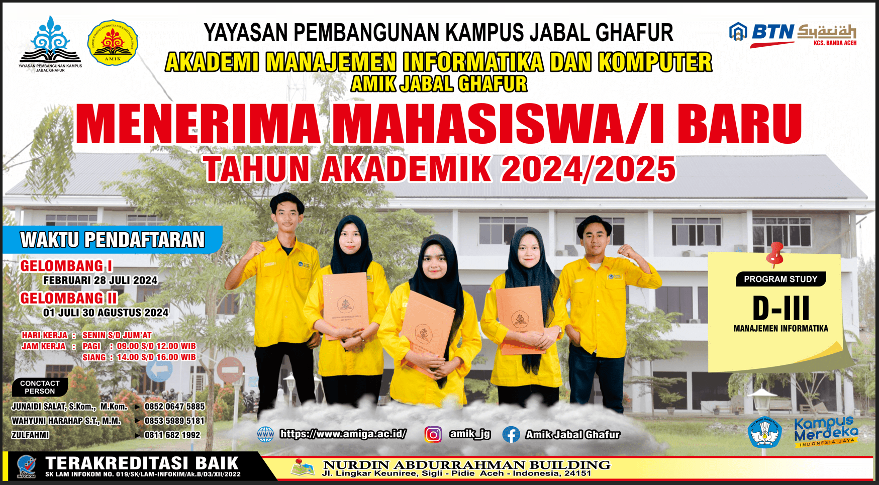 PENERIMAAN MAHASISWA/I BARU AMIK JABAL GHAFUR TAHUN AKADEMIK 2024/2025 ...
